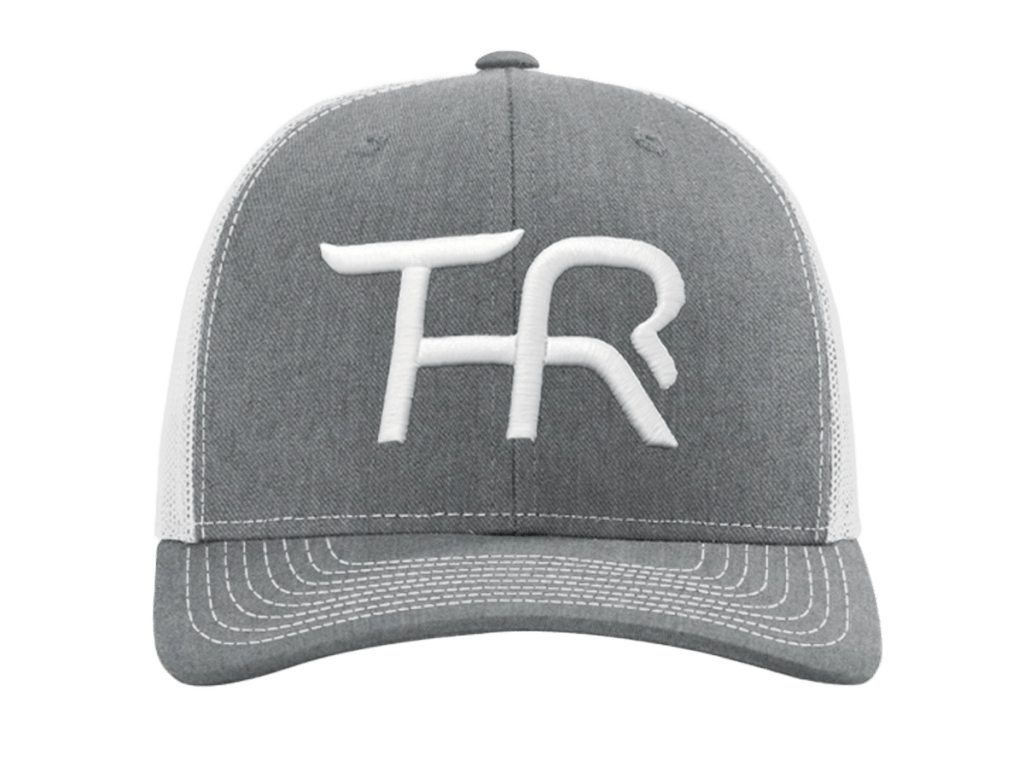 THR Steer Logo Hat Grey White Mesh | Top Hand Ropes